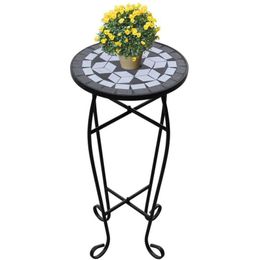 HOMMOO Mosaik Beistelltisch Tisch Bistrotisch Blumenständer Schwarz VD26366