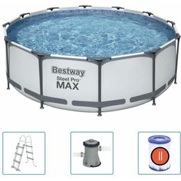 LONGZIMING - Bestway Steel Pro max Swimmingpool-Set 366x100 cm