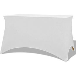 HOMMOO - Stretch-Tischhusse 2 Stk. 120 x 60,5 x 74 cm Weiß
