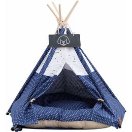 LONGZIMING Pet Cat Dog Tipi mit Kissen, Luxus-Tipi-Zelt, Indoor-Hunde- und Katzenhütte, Katzenhäuser mit kleiner Tafel