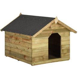 LONGZIMING Hundehütte mit öffnendem Dach Imprägniertes Kiefernholz