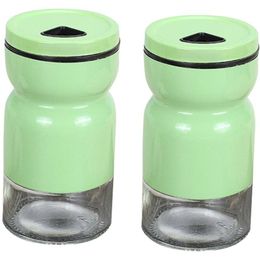 Salz- und Pfefferstreuer-Set aus Glas mit verstellbaren Ausgießlöchern – Salz- und Pfefferstreuer grün