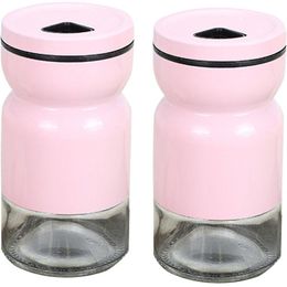 Salz- und Pfefferstreuer-Set aus Glas mit verstellbaren Ausgießlöchern – Salz- und Pfefferstreuer rosa