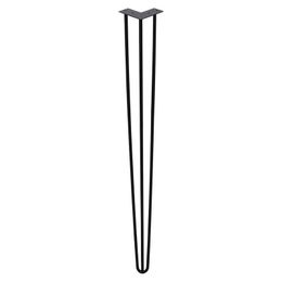 4 Stück tischbeine metall schwarz Tischkufen Haarnadel Tischbein 12 mm, Hairpin Legs aus Stahl, 3-Stange Bein, 61 cm - Swanew