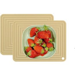 Silikon-Pfannenpad, quadratisch, verdicktes Wärmeisolationspad für Küche, Multifunktions-Wärmepad, Gelb