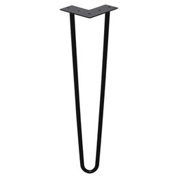 SWANEW 4 Stück tischbeine metall 2-Stange Bein, 30 cm Tischkufen Haarnadel Tischbein 12 mm, Hairpin Legs aus Stahl, schwarz
