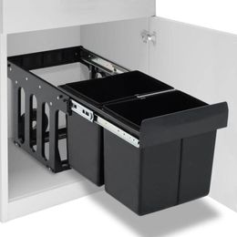 LONGZIMING Abfallbehälter für Küchenschrank Ausziehbar Soft-Close 36 l