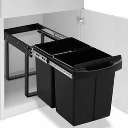 LONGZIMING Abfallbehälter für Küchenschrank Ausziehbar Soft-Close 48 l