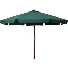 LONGZIMING - Sonnenschirm mit Holzmast 330 cm Grün
