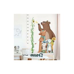 LONGZIMING Wandsticker Kinder Messlatte Bär Hase Katze Wandsticker Tiere Höhenwachstum Messtabelle Wanddeko Babyzimmer Wohnzimmer Kinderzimmer Schlafzimmer