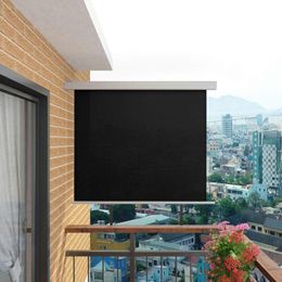LONGZIMING - Balkon-Seitenmarkise Multifunktional 150x200 cm Schwarz