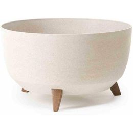 siena GARDEN - eco Pflanzgefäß oslo beige 47 cm Kunststoff/Holzfasern auf Füßen mit Einsatz