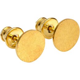 modabilé Paar Ohrstecker Schmuck Geschenk Silber 925 Ohrringe Circle Kreis rund (inkl. Putztuch), gelb|goldfarben