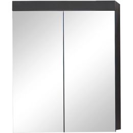 Spiegelschrank Inosign "Avena" Schränke Gr. B/H/T: 60 cm x 77 cm x 17 cm, ohne Beleuchtung, 2 St., grau (grau matt, hochglanz) Bad-Spiegelschränke Breite 60 cm, wahlweise mit LED-Beleuchtung, Badezimmerschrank