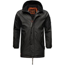 Stone Harbour Regenjacke Rihaa Gummierter Regenparka mit Fleece-Innenfutter, schwarz