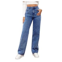 AFAZ New Trading UG Stretch-Jeans Damenjeans Skinny Vintage Jeans mit hoher Taille Modische gerade Hose
