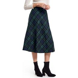 KIKI A-Linien-Kleid Damen Hohe Taille Karierter Rock Winterrock Vintage Elegant Plaid Warm