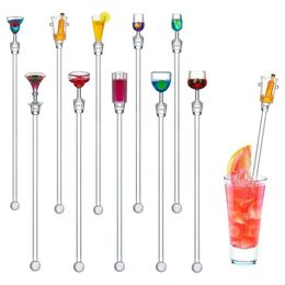 Lubgitsr Cocktail-Set Niedliche Acryl Cocktail-Rührstäbchen für Bar und Mixer