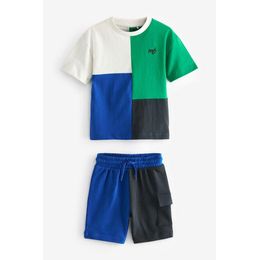 next T-Shirt & Shorts Kurzärmliges T-Shirt mit Shorts in Blockfarben (2-tlg)