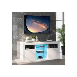 HAUSS SPLOE TV-Schrank LED-TV-Schrank TV-Tisch Beistellschrank Sideboard (Hochglanz-TV-Schrank Einstellbares LED-System