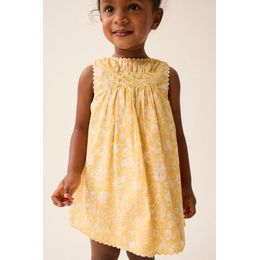 next Sommerkleid Kleid aus Baumwolle mit gezurrtem Design (1-tlg)