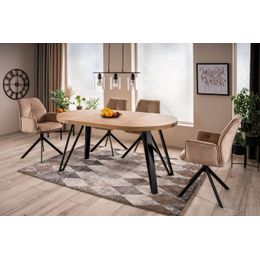 designimpex Esstisch Design Esstisch GX-111 Eiche Artisan Schwarz matt ausziehbar Esszimmer