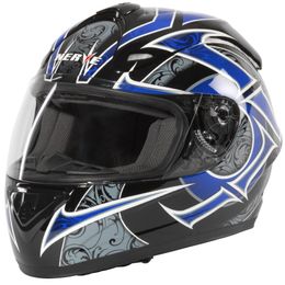 Nerf Motorradhelm NERVE "NH2013" Helme Gr. XL Kopfumfang: 61 cm - 62 cm, blau (blau, schwarz, grau) Motorradhelme