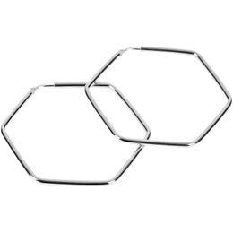 Paar Creolen MODABILÉ "Schmuck Geschenk Silber 925 Ohrringe Hexagon" Gr. 30, Silber 925 (Sterlingsilber), silberfarben Damen Creolen