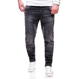 Jack & Jones Jack & Jones Slim-fit-Jeans JJMIKE793 Herren Used Denim Jeans Schwarz