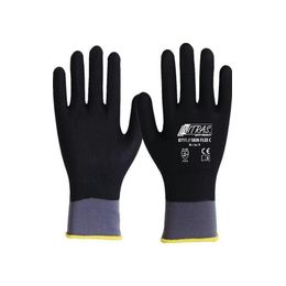 NITRAS Arbeitshandschuh-Set Handschuhe SKIN FLEX C Größe 8 grau/schwarz EN 388 PSA-Kategorie II