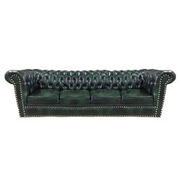JVmoebel 4-Sitzer Luxus Viersitzer Sofa Couch Leder Chesterfield Wohnzimmer