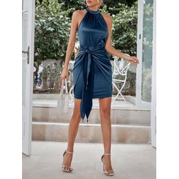 BlauWave Wickelkleid Ausschnitt Taille Solide Farbe Wrap Hip Kleid Rock (1-tlg.