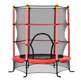 HOMCOM Trampoline mit Sicherheitsnetz rot (Farbe: rot)