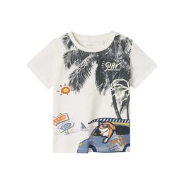 name it - T-Shirt NMMFAMAT SURF UP in jet stream, Gr.104