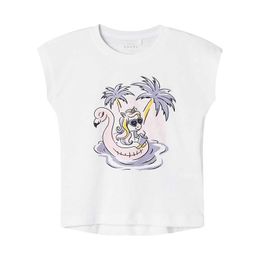 name it - T-Shirt NMFVIOLET UNICORN HOLIDAYS in bright white, Gr.98