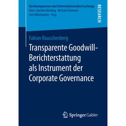 Springer Fachmedien Wiesbaden Transparente Goodwill-Berichterstattung als Instrument der Corporate Governance - Fabian Rauschenberg, Kartoniert (TB)