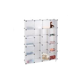 Relaxdays Kleiderschrank Kleiderschrank Stecksystem 14 Fächer Transparent