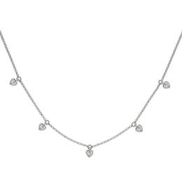 Zeeme Silber Halskette 925/- Sterling Silber Zirkonia weiß 45cm Glänzend