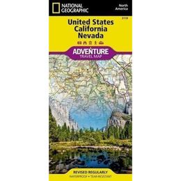 National Geographic Adventure Map United States, Calfornia and Nevada, Karte (im Sinne von Landkarte)