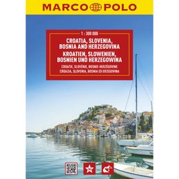 MARCO POLO Reiseatlas Kroatien, Slowenien, Bosnien und Herzegowina 1:300.000, Kartoniert (TB)