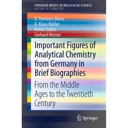 Springer International Publishing Important Figures of Analytical Chemistry from Germany in Brief Biographies - D. Thorburn Burns, R. Klaus Müller, Reiner Salzer, Gerhard Werner, Kartoniert (TB)