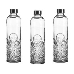 WestCraft Trinkflasche Oriental 1 Liter Schliff Glas Flasche Wasserflasche Glasflasche