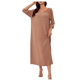 AFAZ New Trading UG Pyjama Damen Nachtwäsche mit langen Ärmeln Schlafanzug Kleid Homewear