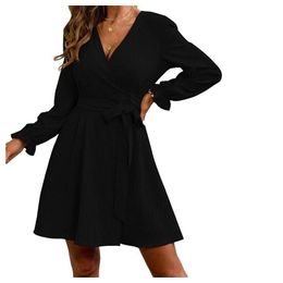 AFAZ New Trading UG Sommerkleid Langarm-Partykleid mit V-Ausschnitt für Damen