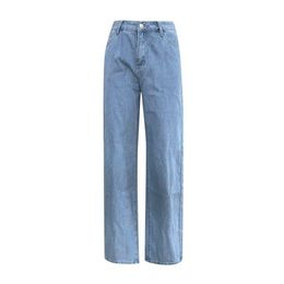 AFAZ New Trading UG Straight-Jeans Damen Baggy Cargo Jeans Gerade Breites Bein Hosen Boyfriend Pants