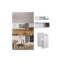 VICCO K&uuml;chenzeile K&uuml;chenblock Einbauk&uuml;che R-Line 240 cm Landhaus Wei&szlig; K&uuml;che