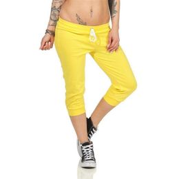 EloModa Jogginghose Damen Jogginghose 3/4 Capri Sport-Hose Baumwolle; XS S M L XL 2XL (1-tlg)