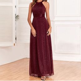 AFAZ New Trading UG Sommerkleid Damen Neckholder Maxi Lang Abendkleider elegant Bodycon Brautkleid Party festliches Cocktailkleid