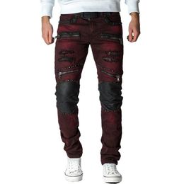 Cipo & Baxx Cipo & Baxx Bikerjeans Herren Hose BA-CD481 mit Kunstleder Bereichen und Nieten