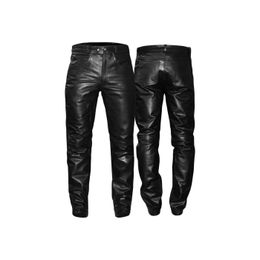 German Wear Motorradhose GW870 Black Lederjeans Lederhose Büffelleder Schwarz